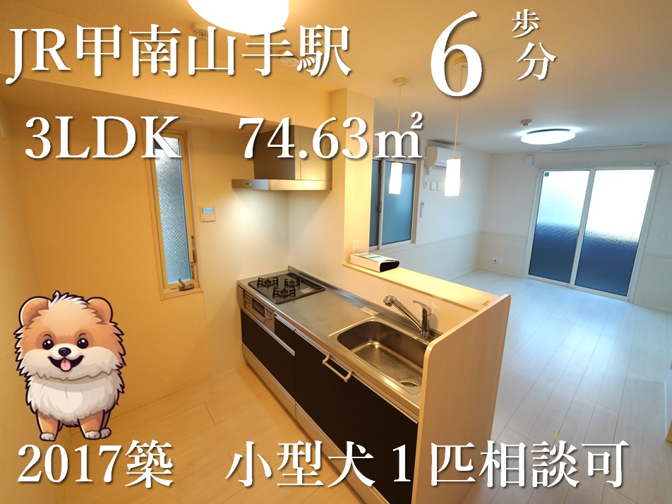 JR甲南山手駅徒歩6分 オール洋室 2017年築 小型犬1匹相談可の3LDK☆ 株式会社A.Oエステート